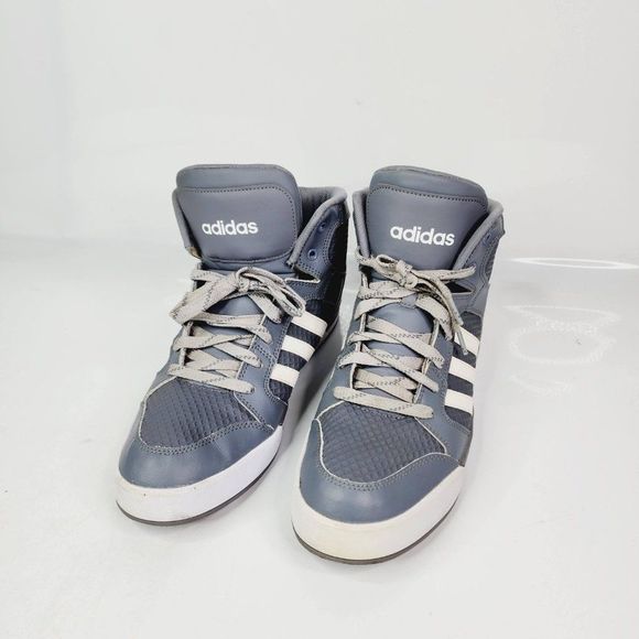 adidas | Shoes | Adidasmens Grey White Raleigh Aw546 Mid Top Basketball Sneaker Shoes Size 3 ...